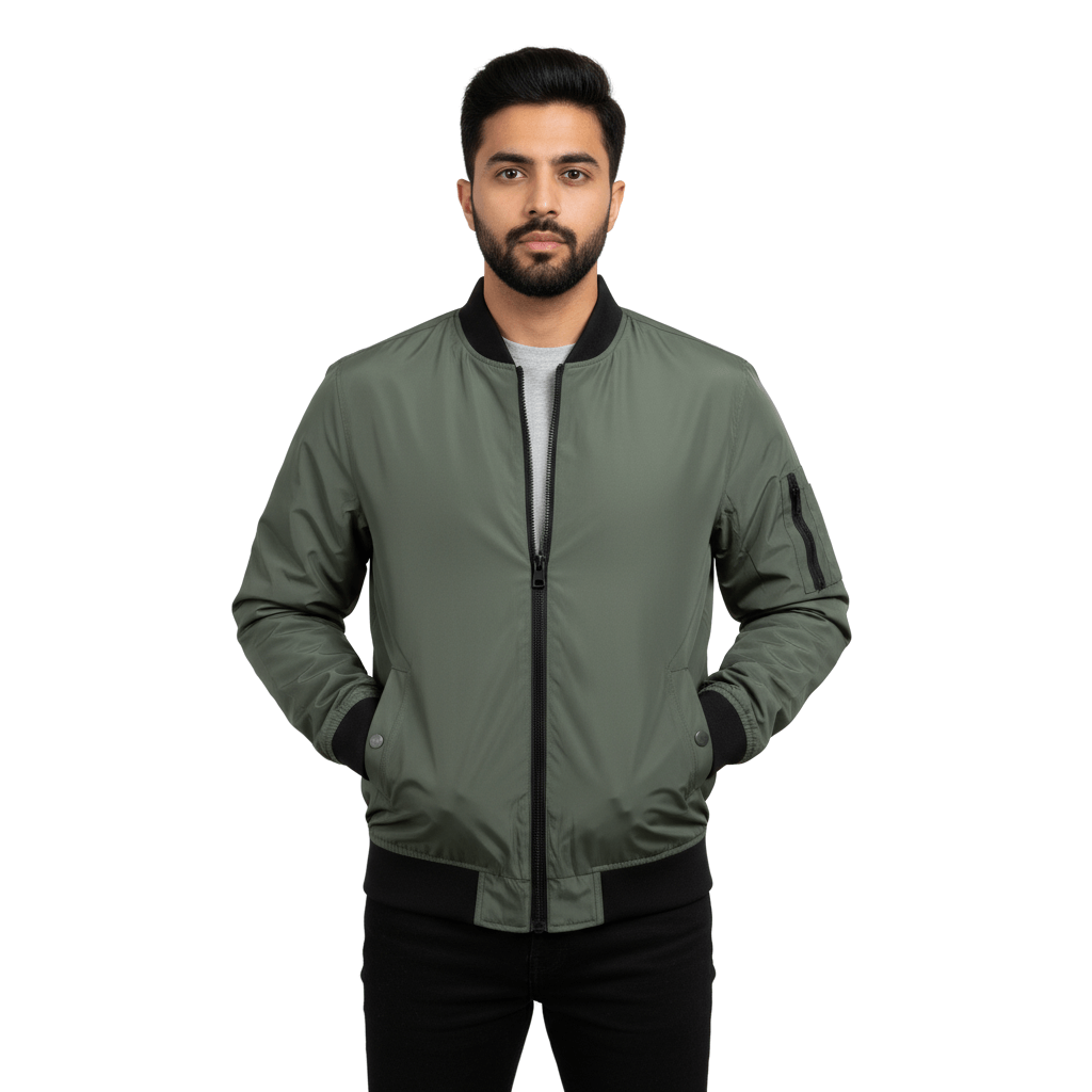 Men's Premium jacket Vision Bomber_Light Olive – OutwearAsia BD
